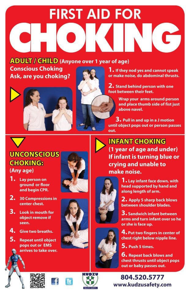 child choking first aid poster